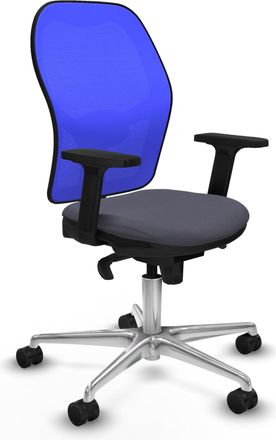 Piqueras y Crespo B&uuml;rostuhl mit 2D-Armlehnen, h&ouml;henverstellbare Lendenwirbelst&uuml;tze, ausgestattet mit 5 Positionen und injiziertem Schaumstoff, Blau/Dunkelgrau