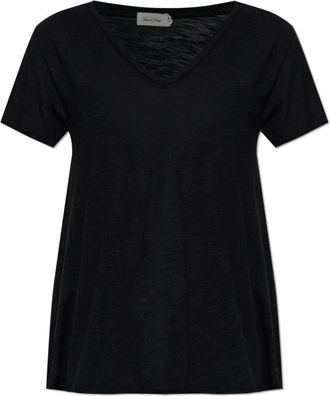 American Vintage Femme, Tops, Noir, Taille: 40 FR T-shirt col en V Jacksonville