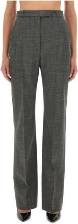 Alexander McQueen High-Waisted Tailored Hosen - - Trousers - Damen - Grau - M