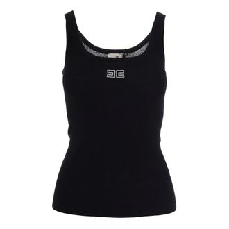 Elisabetta Franchi Femme, Tops, Noir, Taille: 40 FR Top sans manches