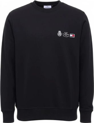 Tommy Hilfiger Homme, Sweatshirts et sweats &agrave; capuche, Noir, Taille: XL Pull Ras du Cou Petit Logo Contour