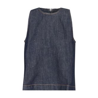7 For All Mankind Damen, Oberteile, Blau, LGr&ouml;&szlig;e