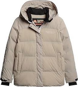 Superdry City Padded Hooded Wind Parka Veste, Gris Château, 38 Femme