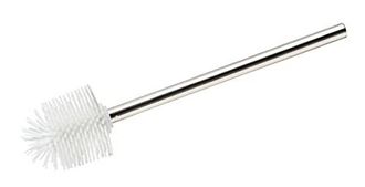 WENKO Brosse WC de Rechange Silicone avec Manche Acier INOX - Brosse WC de Rechange, avec Effet antiadh&eacute;sif, Acier Inoxydable, 7.5 x 35 x 7.5 cm, Brillant