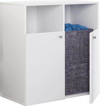 VCM Holz W&auml;scheschrank/W&auml;schetruhe/W&auml;schekorb/Ma&szlig;e ca. H. 74 x B. 80 x T. 39 cm - Dreso L 2f