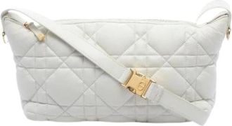 Dior Pre-owned Diortravel Nomad Pouch Sac Bandouli&egrave;re en Cuir - Femme - Pre-owned - Blanc - Taille: ONE Size