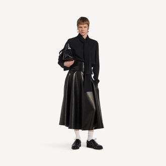Balenciaga Silk Crepe Scarf Shirt - Black