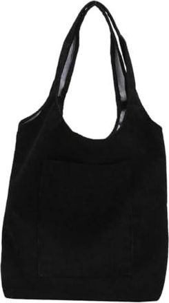 Garneck Sac Cabas Côtelé Femme Format Bandoulière Simple et Spacieux pour Shopping Bureau École et Voyage Noir Aléatoire