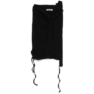 Ottolinger Schwarzer Geraffter Rock Mit Knopfleiste - - Skirts - Damen - Schwarzk - L