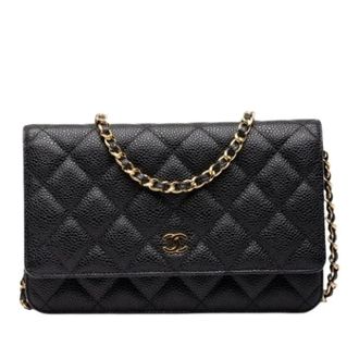 Chanel Portefeuille sur cha&icirc;ne Pre-owned - Femme - Pre-owned - Noir - Taille: ONE Size
