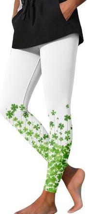 Generic St Legging pour femme - Taille haute - Anti-roulis - Legging de yoga - Legging d&eacute;contract&eacute; - Pantalon de grossesse dhiver, Blanc., XXL