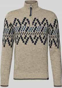 Lerros Regular Fit Strickpullover mit Troyer-Kragen