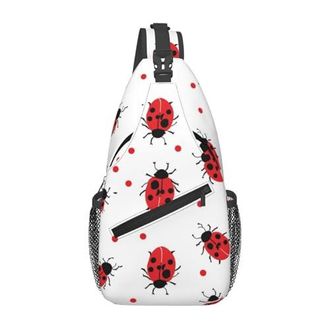 Generic Sac &agrave; bandouli&egrave;re &agrave; pois rouges en forme de coccinelle pour homme Sac &agrave; dos de randonn&eacute;e