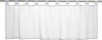 Elbersdrucke Bistrogardine Basic 00 weiß transparent 48x140 cm Scheibengardine Kurzgardine für Küche Wohnzimmer Badezimmer Küchenfenster Sichtschutz Privatsphäre 1
