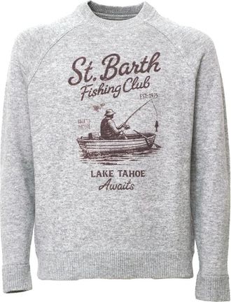 MC2 Saint Barth Pull Heron Light &agrave; col rond - Homme - Pulls - Gris - Taille: M