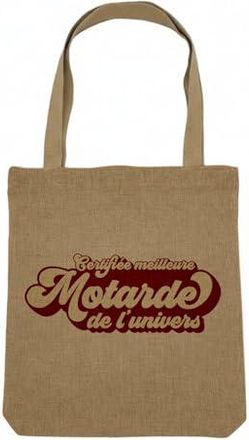 Fabulous Sac Shopping Tote Bag Aspect Lin - Certifi&eacute;e meilleure Motarde de lunivers Moto Cafe Racer Big Bike - Sac de Courses Toile Epaisse 360g Beige Naturel 
