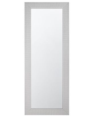 Beliani Eleganter Spiegel geometrisches Muster rechteckig silbern Derval