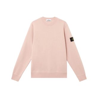 Stone Island Baumwoll-Fleece Crewneck Sweatshirt mit Lunette-Detail - - Sweatshirts & Hoodies - Herren - Rosa - 3XL