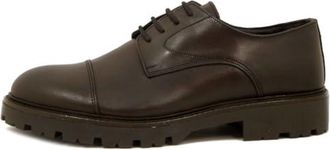 OSVALDO PERICOLI Chaussures Derby Homme &agrave; lacets en cuir marron fonc&eacute;, Made in Italy, 3005, marron fonc&eacute;, 42 EU