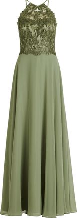 Vera Mont Damen Abendkleid rückenfrei 34, Autumn Green