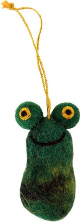 Guru Shop Filz Anh&auml;nger, Filzdekoration, Baumbehang - Frosch, Wolle, 7x4x3 cm