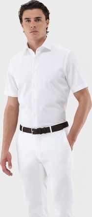 van Laack Kurzarmhemd aus Dobby Gewebe mit Haifischkragen