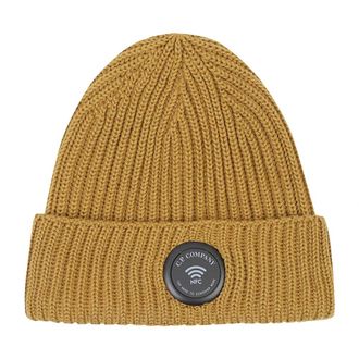 C.P. Company C.p. Company - Bonnet &agrave; lentille en laine m&eacute;rinos extrafine - Homme - Accessoires - Brun - Taille: ONE Size
