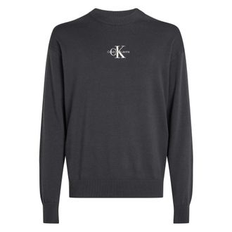 Calvin Klein Homme, Pulls, Bleu, Taille: 2XL Pull en coton bleu Coupe Régulière