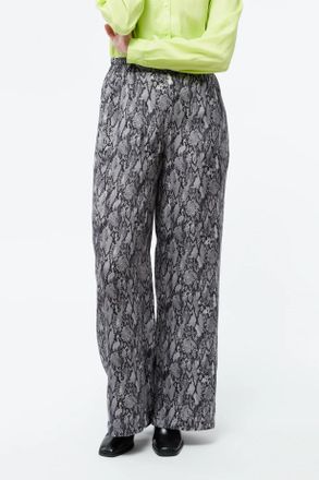 Givn Damen vegan Hose Mit Weitem Bein Von Gbmarla Schwarz/Grau, Schlangenmuster