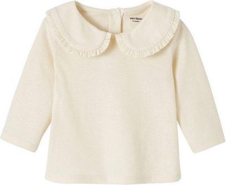 Vertbaudet Langarmshirt Mädchen Baby Shirt, Bubikragen mit Rüschen