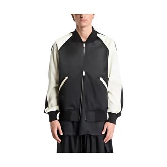 Yohji Yamamoto Liquid Logo Satin Souvenir Jacket - - Jackets - Herren - Schwarzk - M