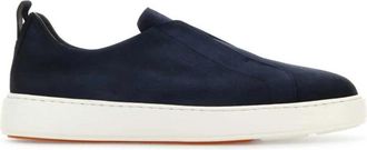 Santoni Blaue Wildleder Slip Ons Sneakers - - Shoes - Herren - Blau - 45 EU