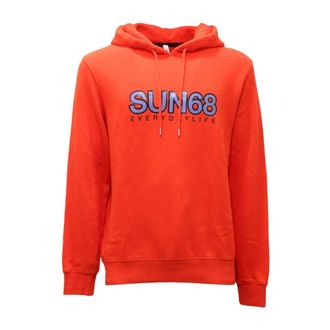 Sun 68 Hood Big Logo Cotton - - Sweatshirts & Hoodies - Herren - Orange - L