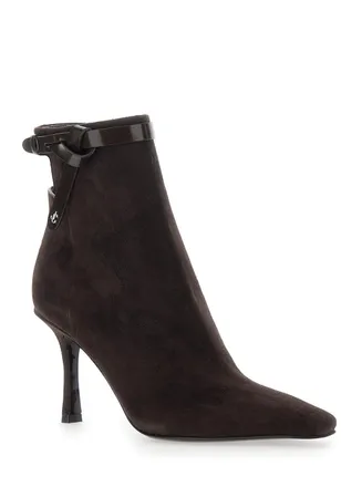Jimmy Choo London Womens Brown Ankle Boots With Knot Detail Suede