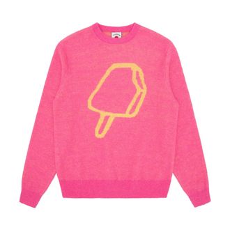Icecream EIS AM Stiel Rundhals - - Knitwear - Herren - Rosa - S