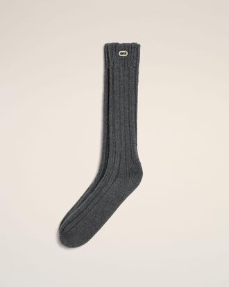 Ami Ami Paris - Chaussettes grises en laine patch Ami Gris Carbone - Taille : 35-38 - Unisex