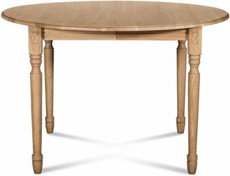 Hellin Hellin - Table extensible ronde bois D105 + 1 allonge et pieds tourn&eacute;s - victoria