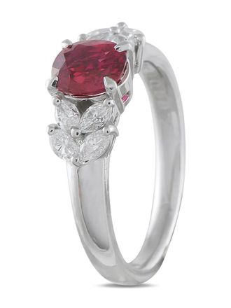 Luxury Bazaar bague orn&eacute;e de rubis et de diamants - Argent