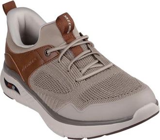 Skechers Homme Arch Fit Crosser-Emeric Basket, Taupe Brown Knit/Synthetic, 42.5 EU
