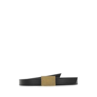Lanvin Gold Square Buckle Lederg&uuml;rtel - - Accessories - Damen - Schwarzk - 90 CM