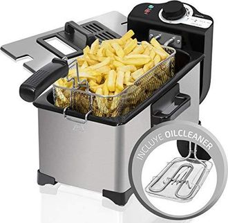 Cecotec Friteuse CleanFry - 1,5-3L, Temperatur bis 190 &ordf;C, Wanne ist Geschirrsp&uuml;hlmaschinen tauglich, Filter OilCleaner. (3 L, Grau)