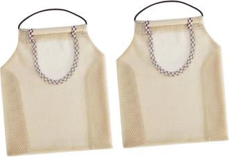 SOLUSTRE 2 Stück Teiliges Aufhängbares Mesh Aufbewahrungsnetz aus Polyester Waschbare und Atmungsaktive Tür Aufbewahrungstasche für Haushalt Gemüse und Badezim
