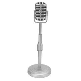 Generic Klassischer Mikrofonst&auml;nder mit Fake-Mic-Requisite, Vintage-Mikrofon und St&auml;nder-Set mit Stabiler Basis f&uuml;r Fotografie-Requisiten, Leicht und Langlebi