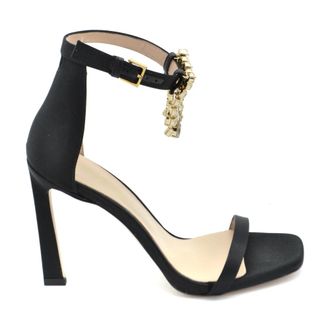 Stuart Weitzman Sandalen mit Kn&ouml;chelriemen aus Leder - - Shoes - Damen - Schwarzk - 36 EU
