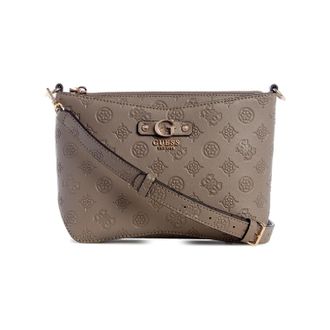 Guess Damen Gerty Crossbody Top Zip Umh&auml;ngetasche, Dark Taupe