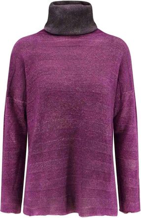 F CASHMERE Rollkragenpullover - Lila