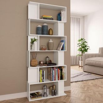 vidaXL Biblioth&egrave;que/S&eacute;parateur de pi&egrave;ce Blanc Bois ding&eacute;nierie Vidaxl