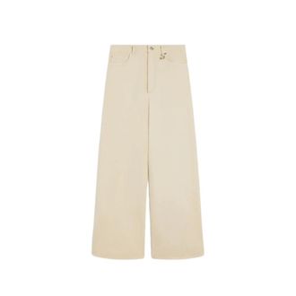 Sportmax Oversized Niedrig sitzende Elfenbein Baumwollhose - - Trousers - Damen - Beige - W29