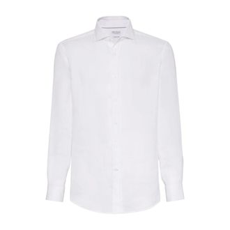 Brunello Cucinelli Homme, Chemises, Blanc, Taille: M Chemise Blanche