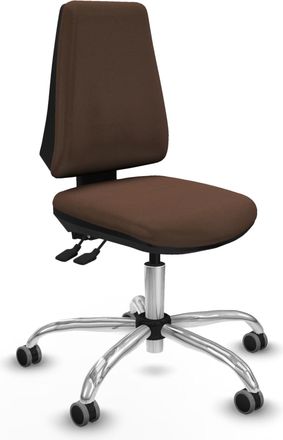 Piqueras y Crespo Elche B&uuml;rostuhl ohne Armlehnen, ausgestattet mit Asincro und Schneideschaum, mit Rollen 65 mm, Parkett, Dunkelbraun